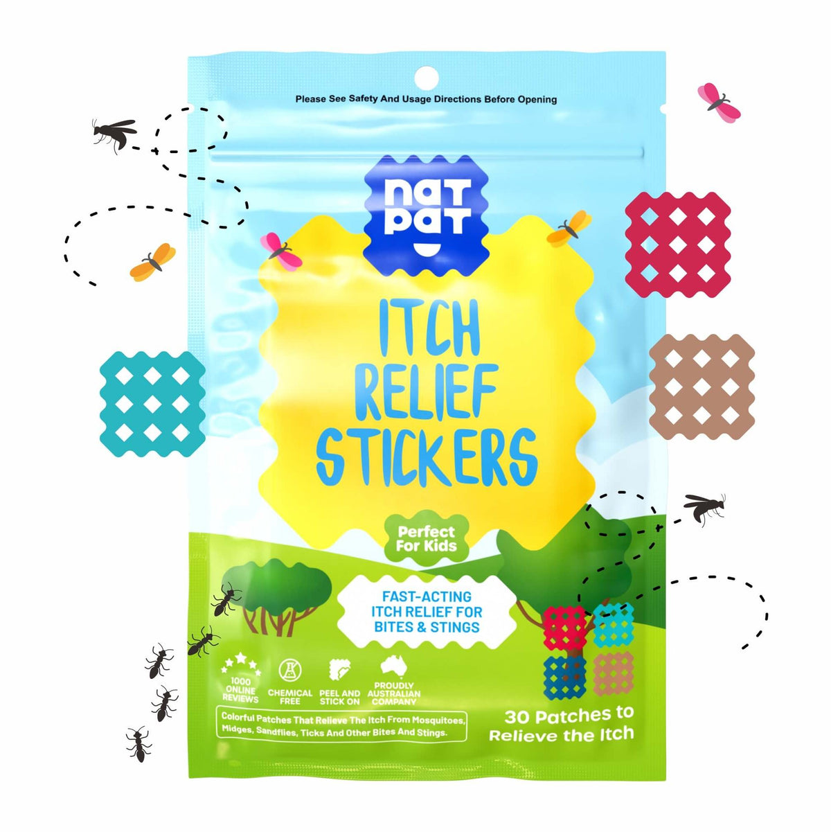 MagicPatch Itch Relief Stickers by The Natural Patch Co - Pack of 30 ...